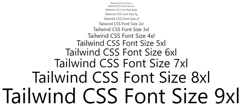 Tailwind CSS Font Size Example