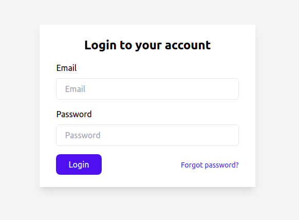 Tailwind CSS Simple Login Form Example