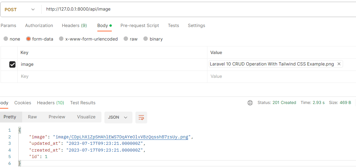 Learn how to upload image in rest api with laravel 10