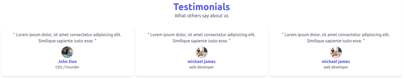 Tailwind CSS Testimonials Examples
