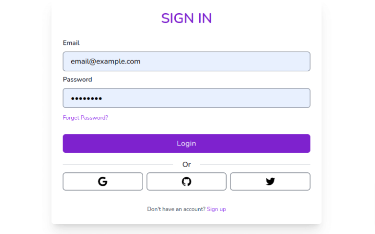 React JS Login Form with Tailwind CSS Example - Larainfo