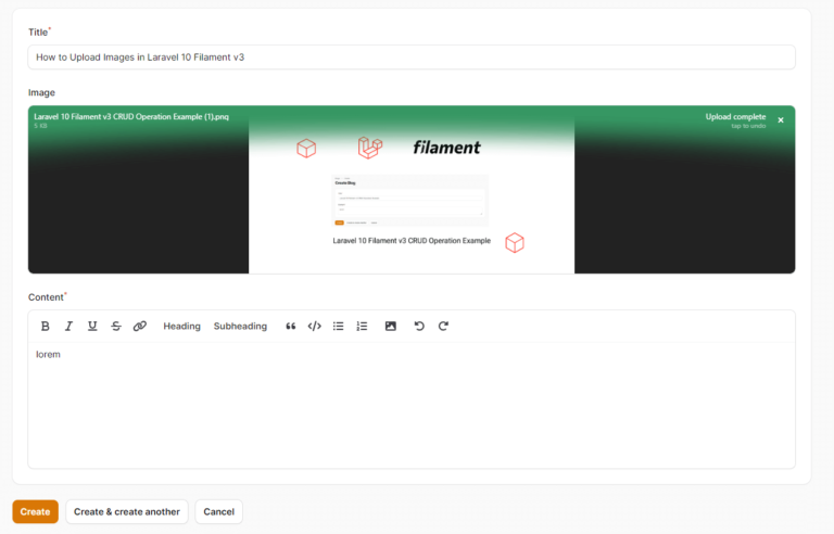 How to Upload Image in Laravel 10 Filament v3 - Larainfo
