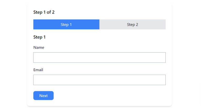 How to Use Multi Step Form In React with Tailwind CSS - Larainfo